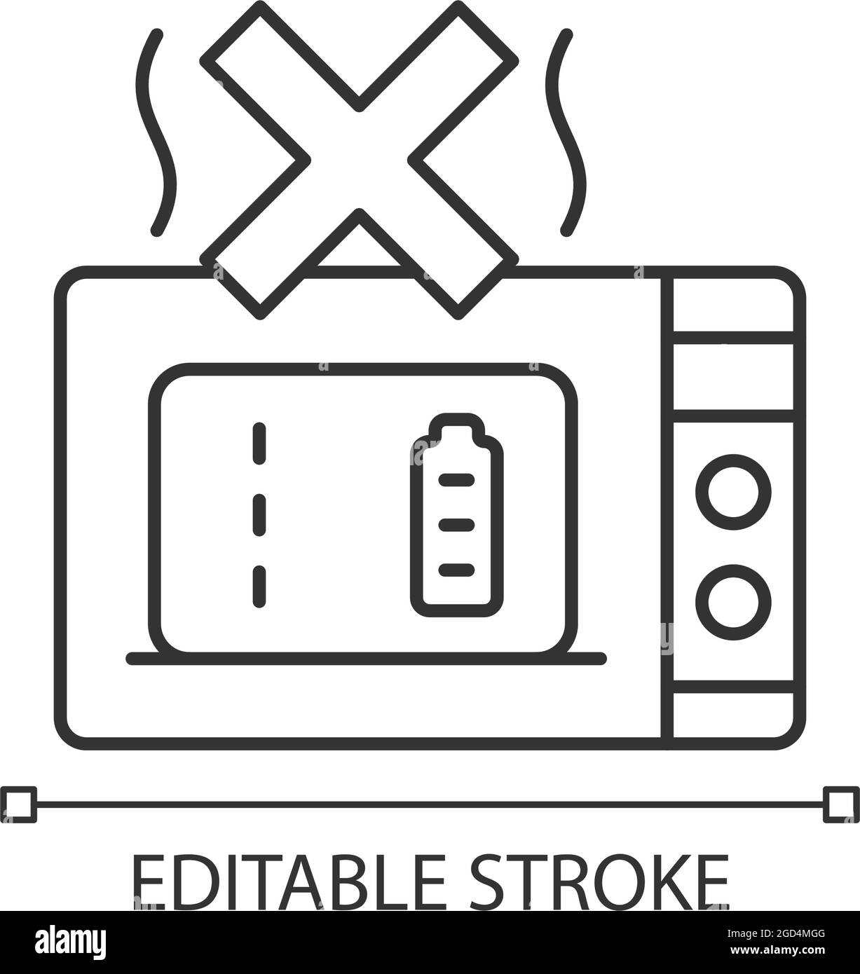 Dont microwave powerbank linear manual label icon Stock Vector Image ...