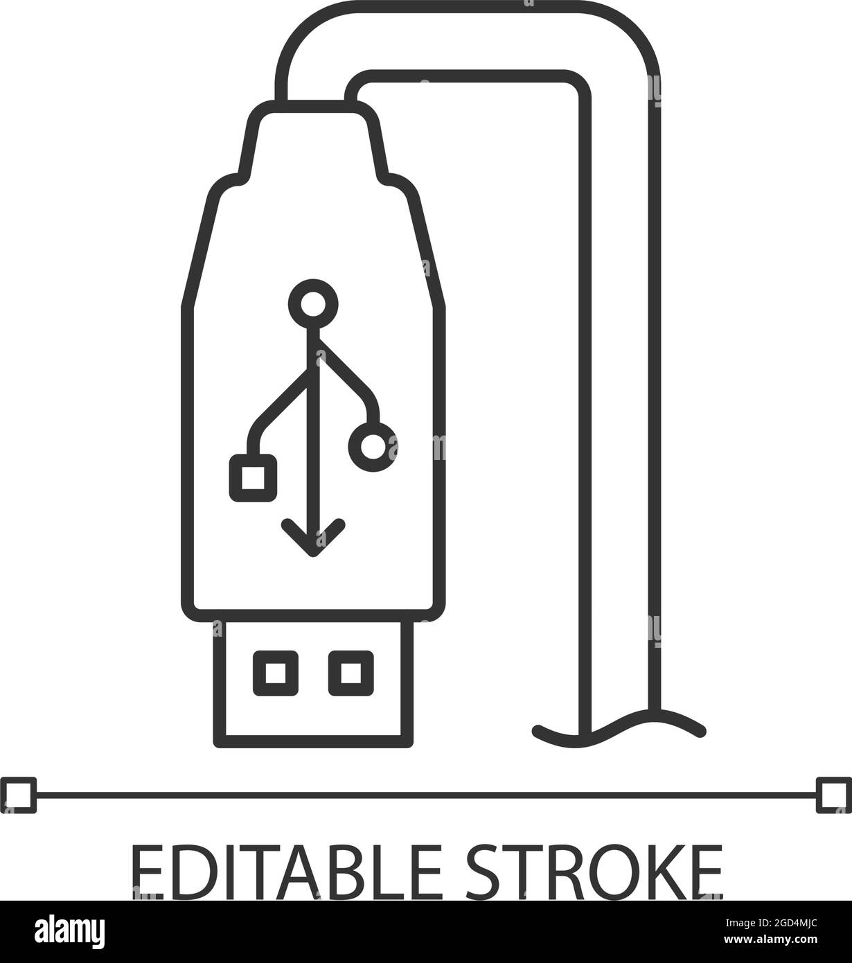 USB output linear manual label icon Stock Vector Image & Art - Alamy
