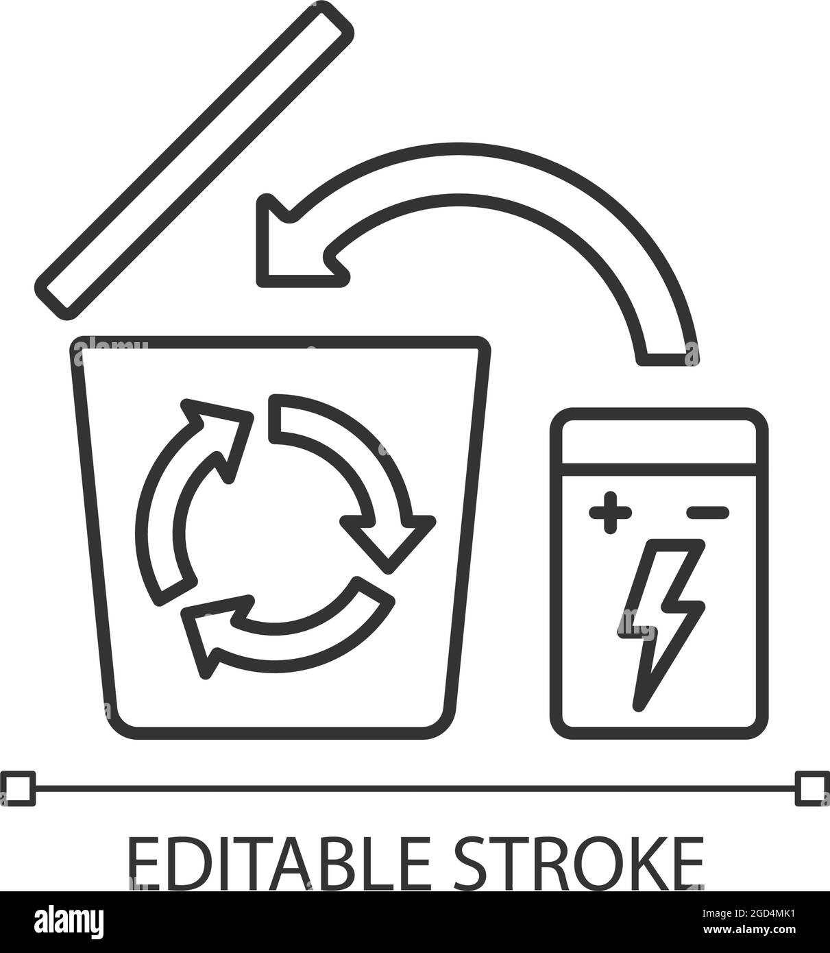 Battery recycling linear manual label icon Stock Vector Image & Art - Alamy