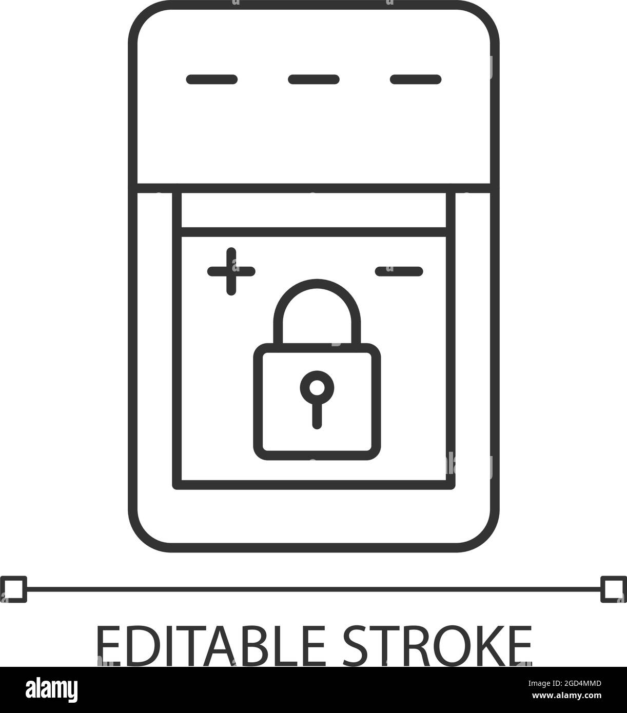 Non-replaceable battery linear manual label icon Stock Vector Image ...