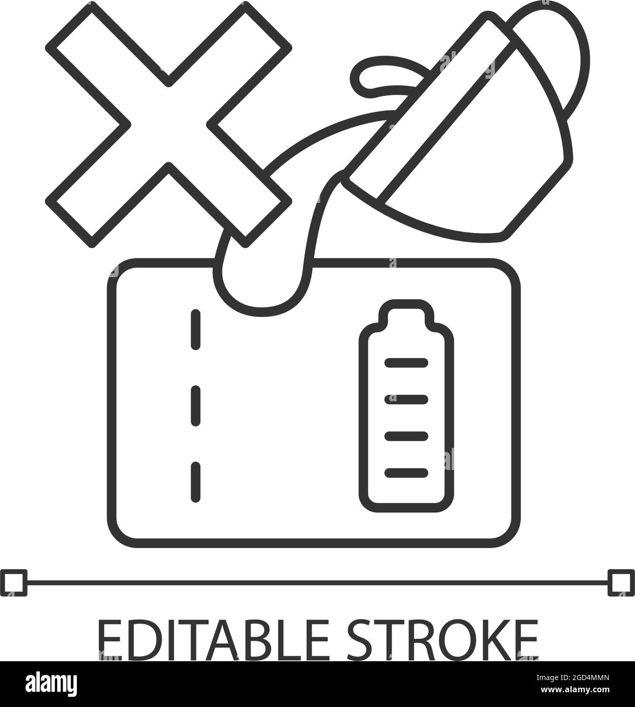 Dont spill on powerbank linear manual label icon Stock Vector Image ...