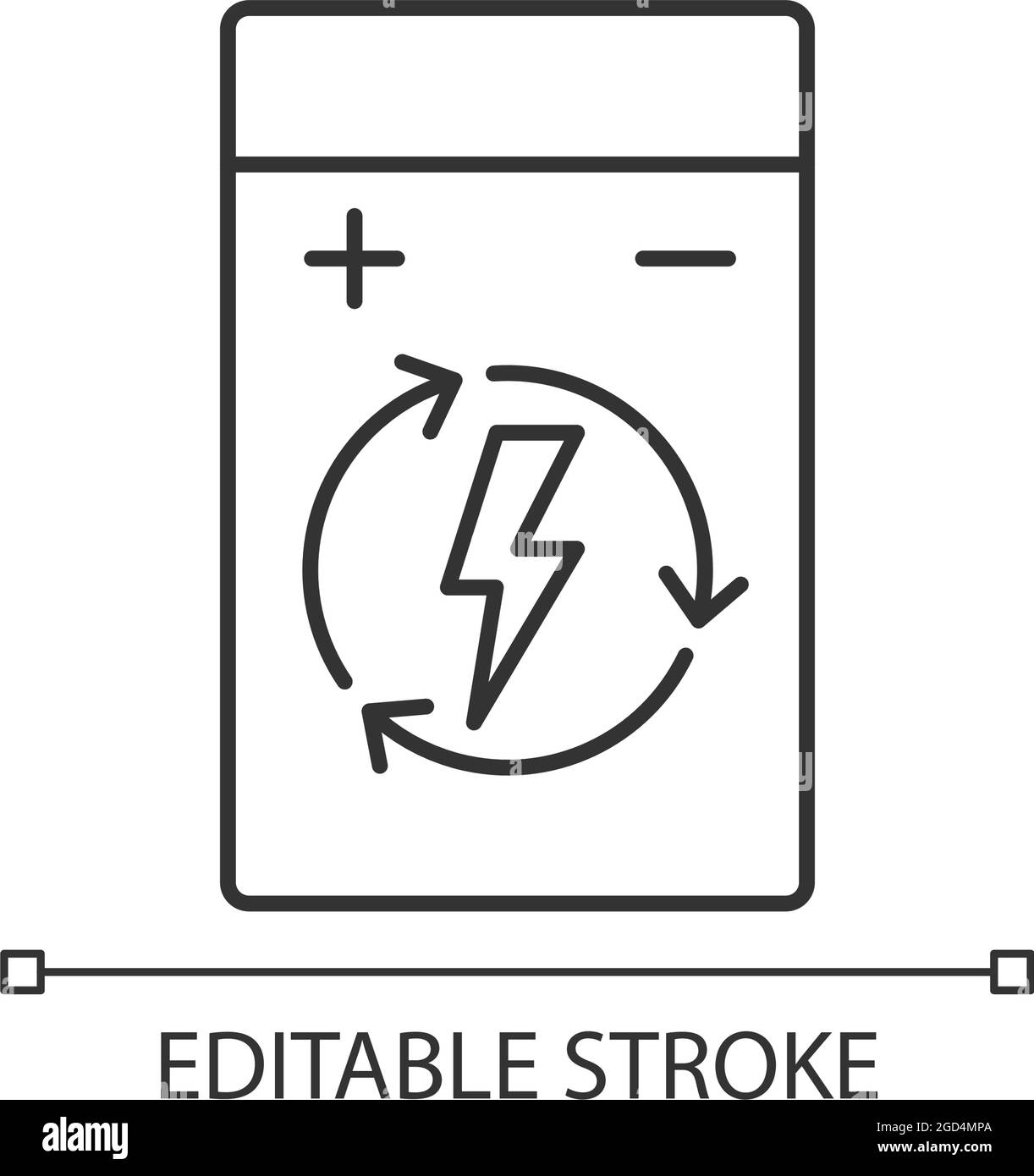 Rechargeable lithium polymer battery linear manual label icon Stock ...