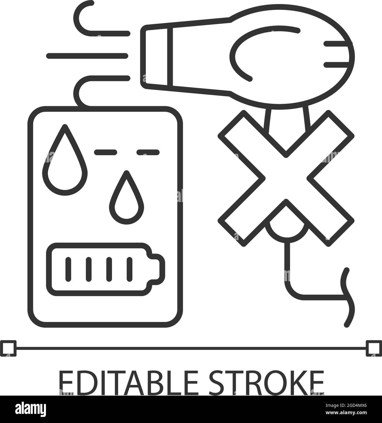 Drying hair linear icon Stock Vector Images - Alamy