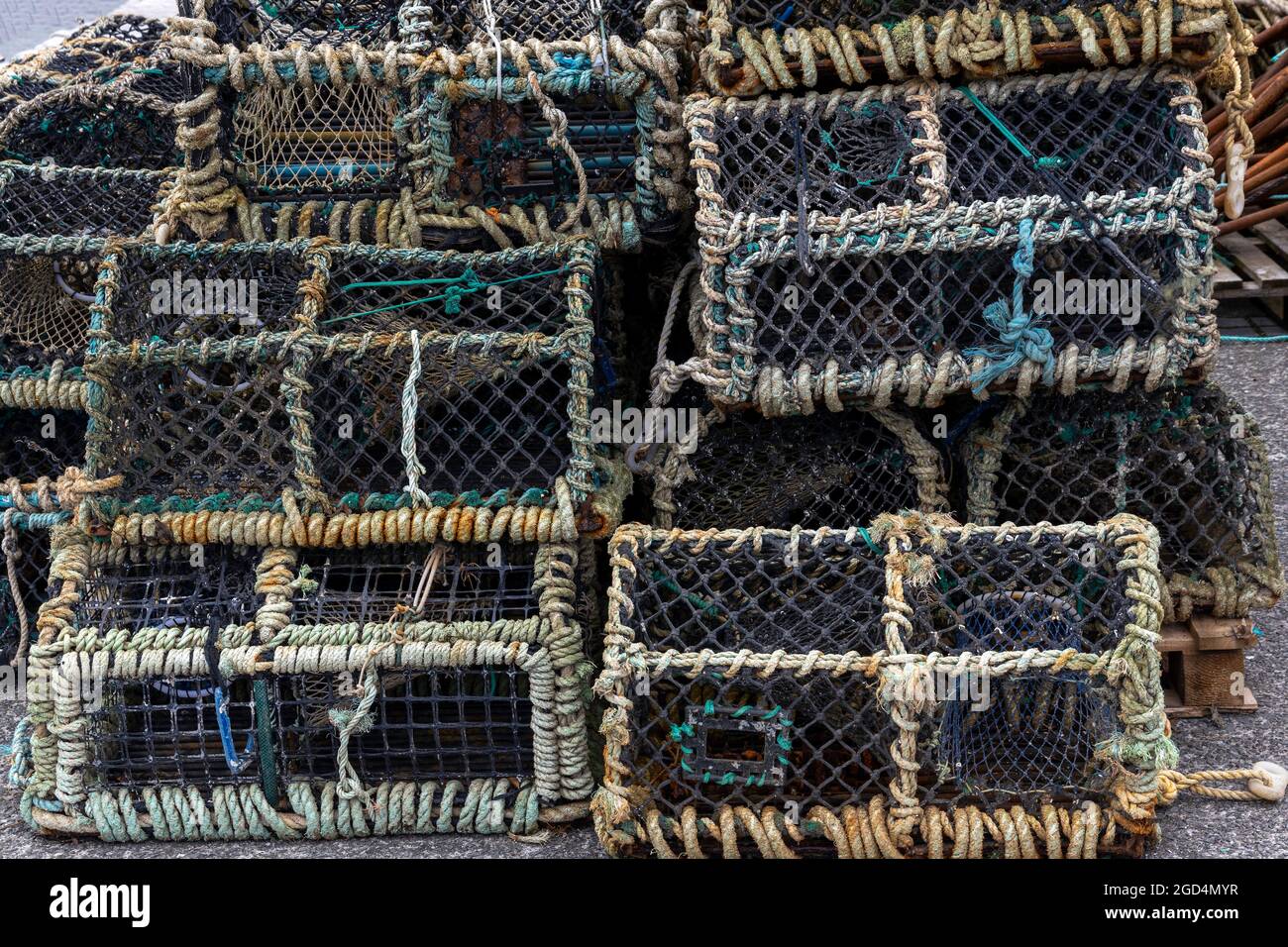 Creel-shaped lobster pots Stock Photo - Alamy