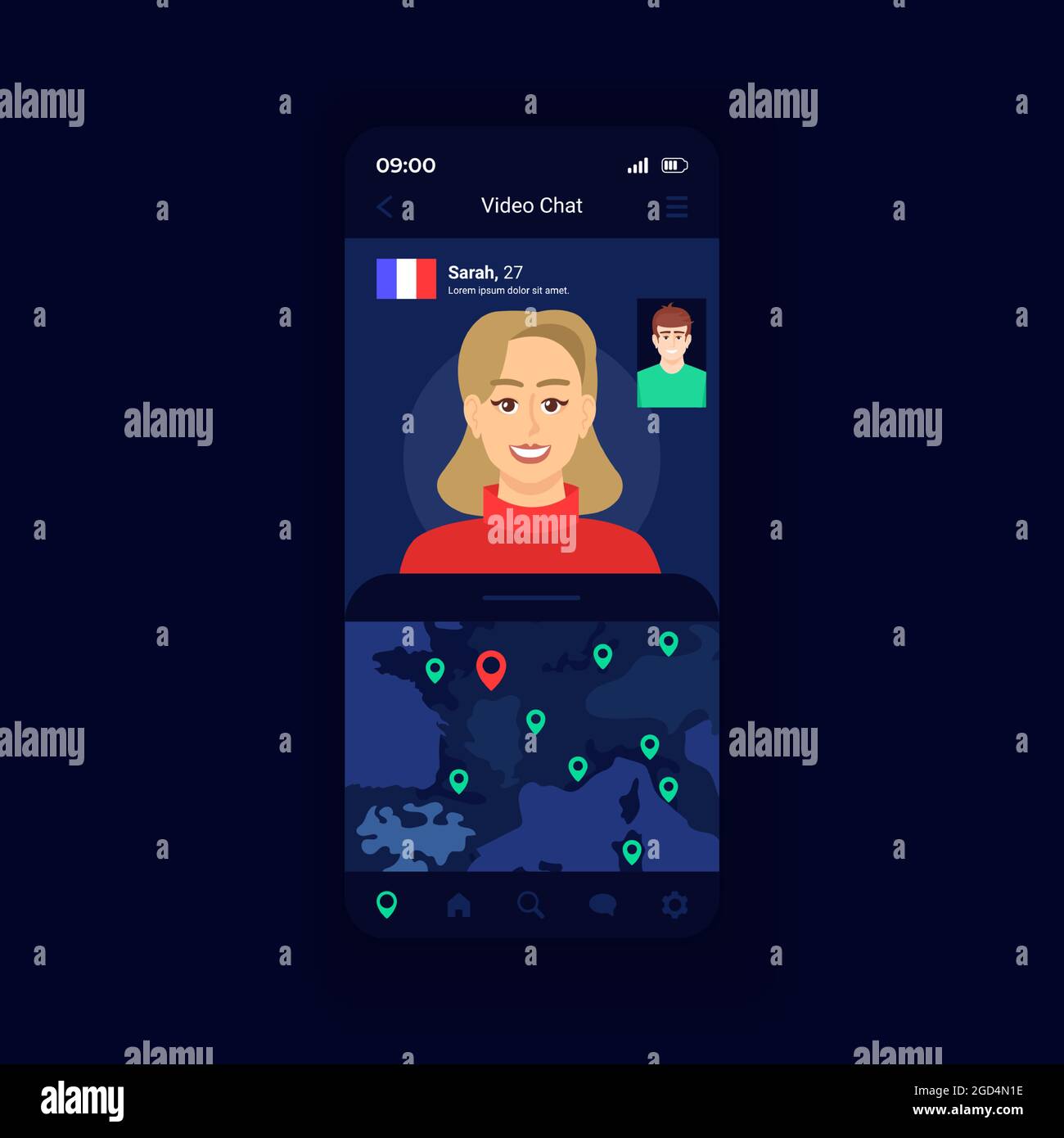 Live chat smartphone interface vector template Stock Vector Image & Art ...