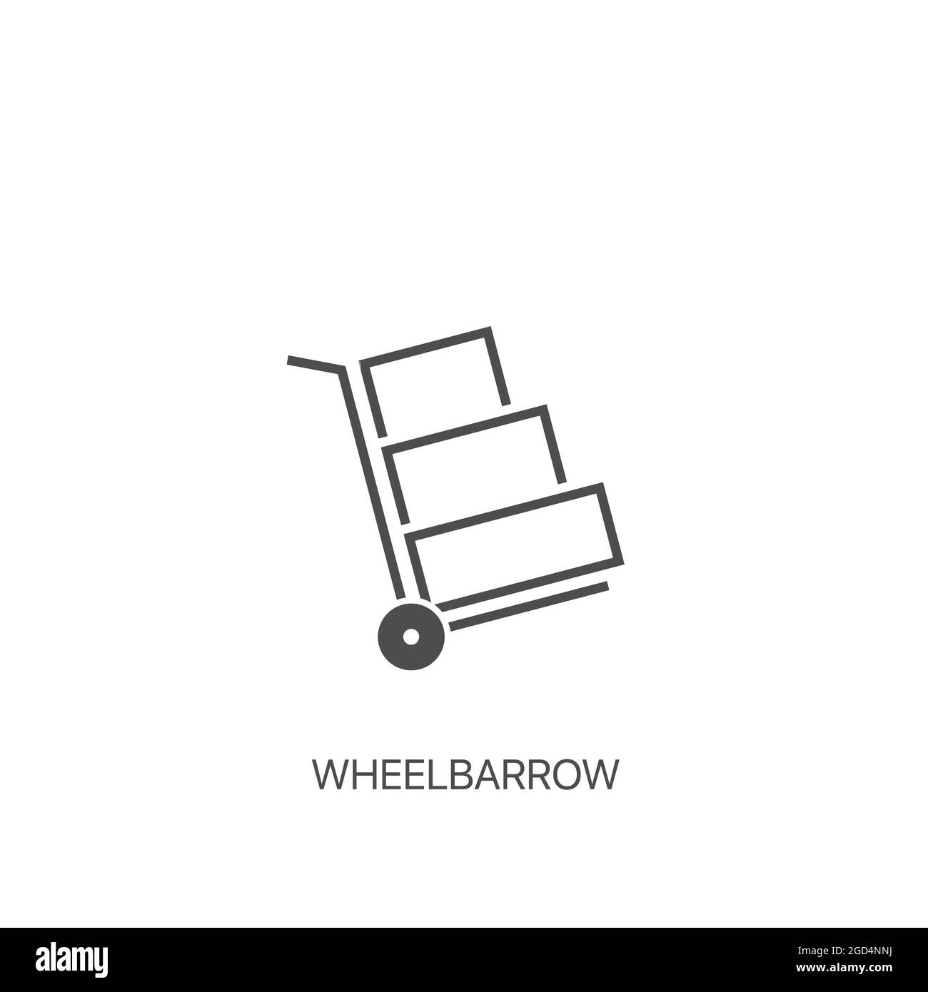 Wheelbarrow vector icon. Symbol in Line Art Style for Design Stock ...