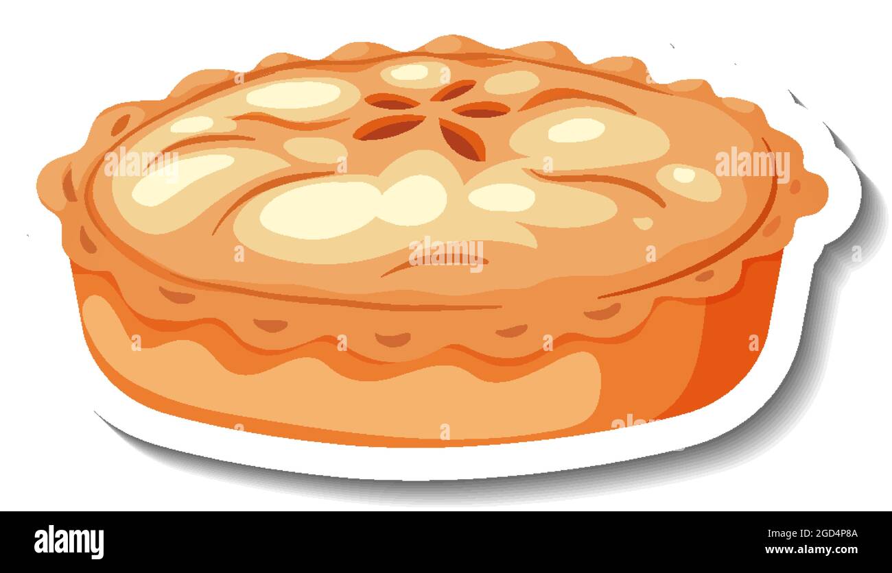 Homemade apple pie on white background illustration Stock Vector Image ...