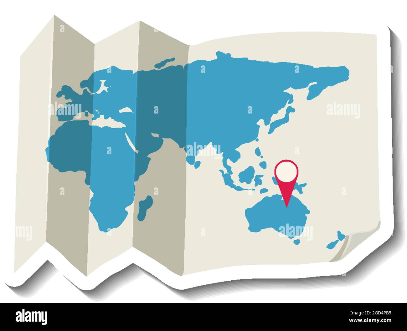 Folded paper world map with red pin illustration Stock Vector Image ... Folded paper world map with red pin illustration Stock Vector Image ...