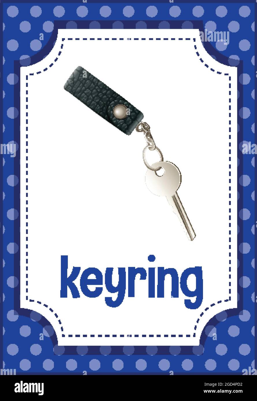 Vocabulary flashcard with word Keyring illustration Stock Vector Image ...