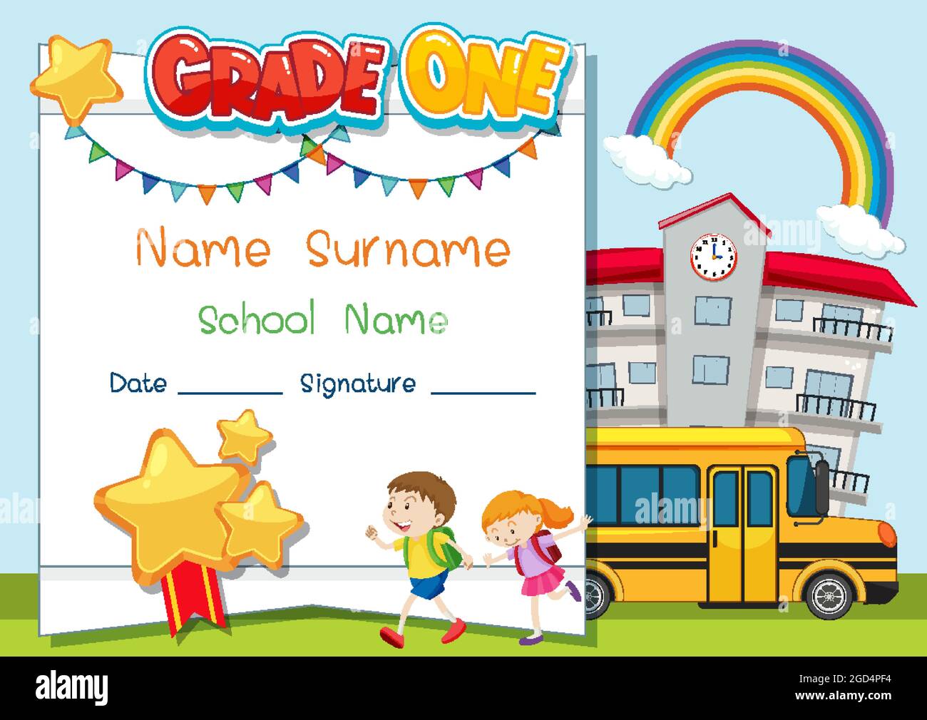 Grade one school children Stock Vector Images - Alamy