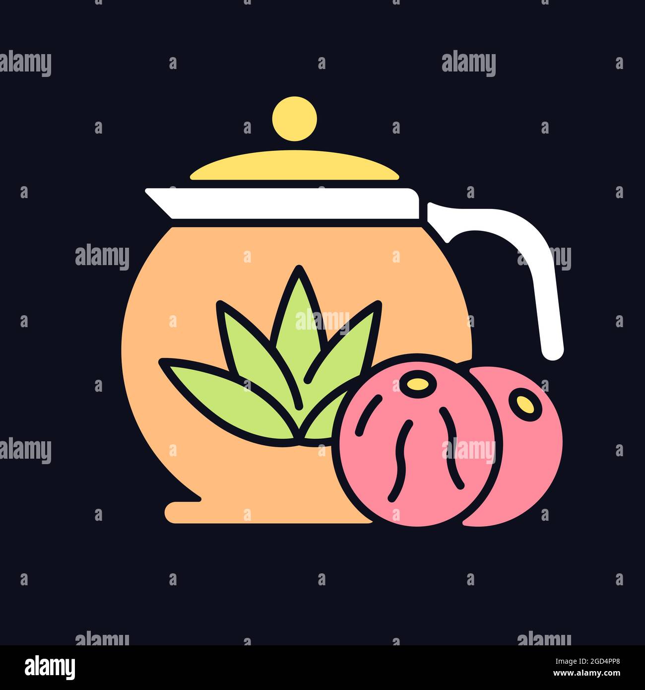 Blooming tea RGB color icon for dark theme Stock Vector Image & Art - Alamy