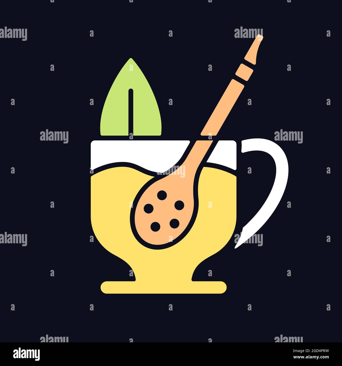 Mate straw RGB color icon for dark theme Stock Vector Image & Art - Alamy