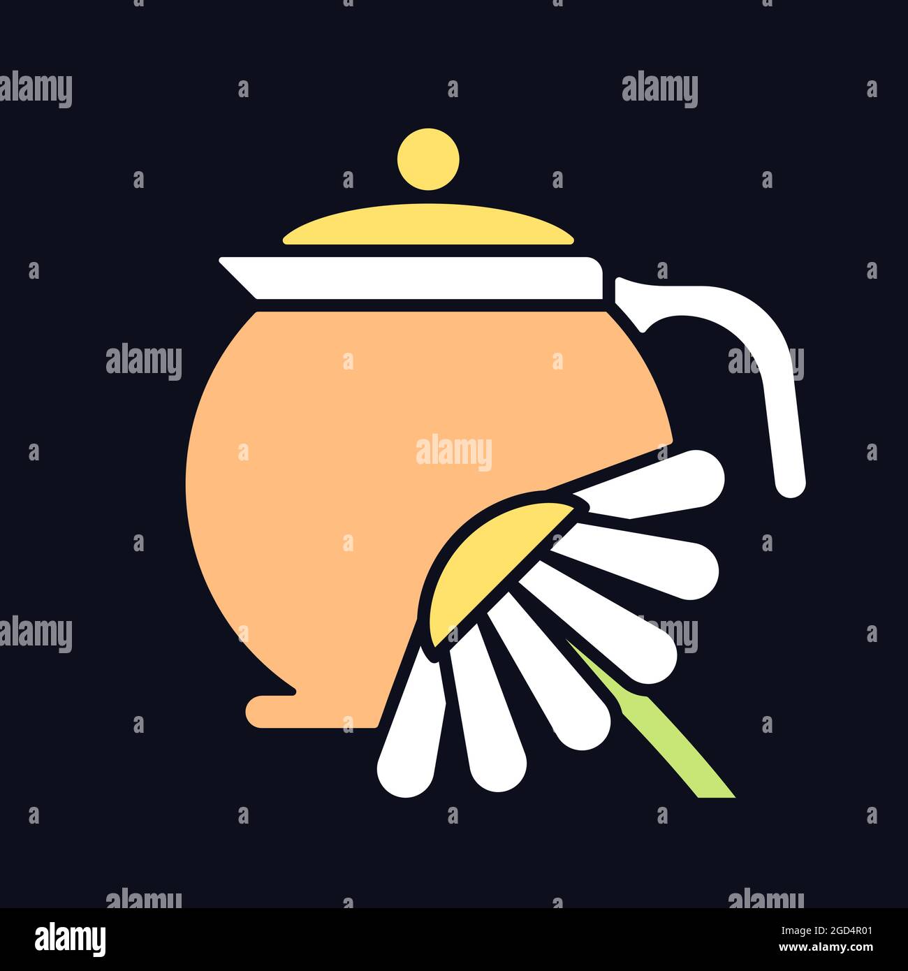 Chamomile tea RGB color icon for dark theme Stock Vector Image & Art ...