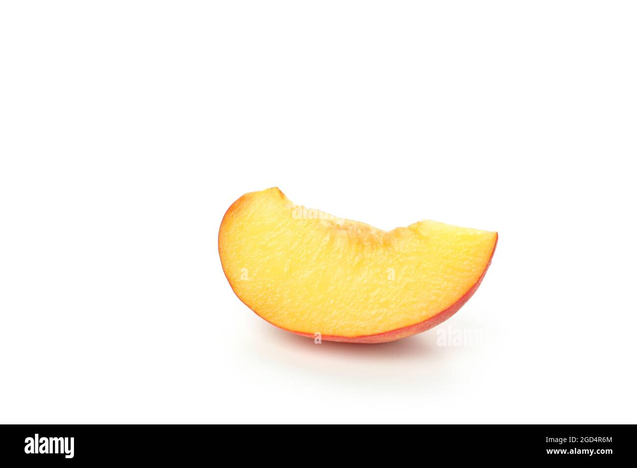 Slice of peach fruit isolated on white background Stock Photo - Alamy