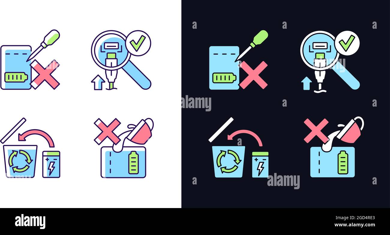 Portable charger guide light and dark theme RGB color manual label ...