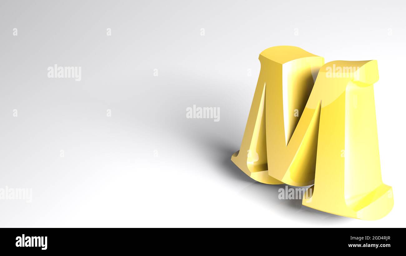 White background with M letter - 3D rendering illustration Stock Photo ...
