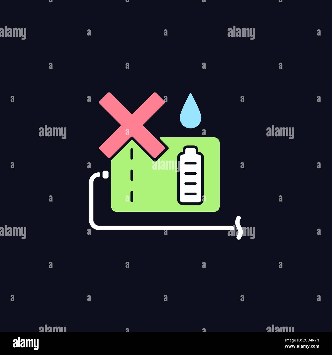 Avoid wet locations RGB color manual label icon for dark theme Stock ...