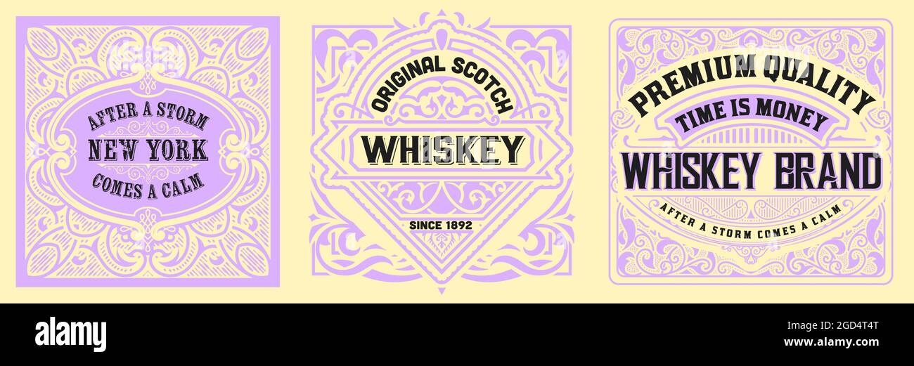 Set of 3 vintage labels for packing Stock Vector Image & Art - Alamy