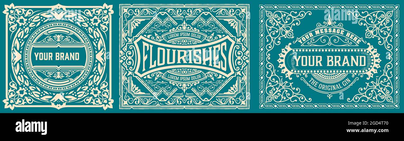 Set of 3 vintage labels for packing Stock Vector Image & Art - Alamy