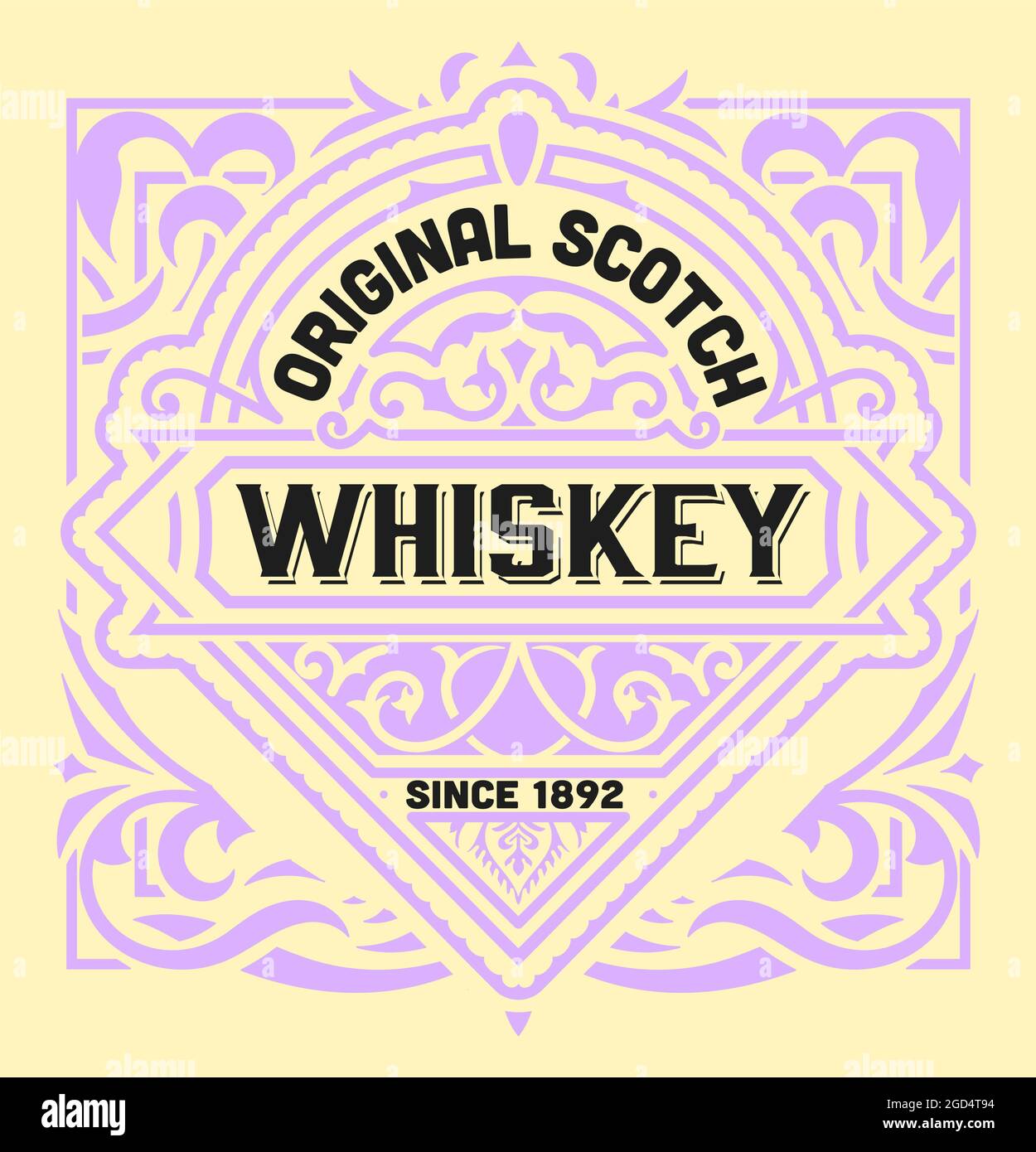 Whiskey label with old frames Stock Vector Image & Art - Alamy
