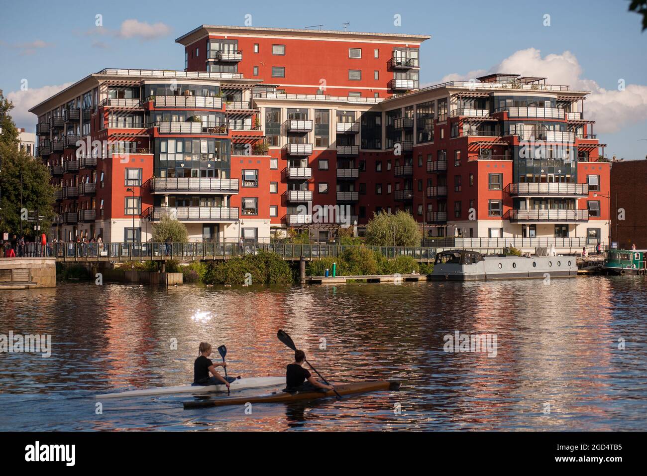 Charter Quay development in Kingston Upon Thames on a sunny afternoon ...