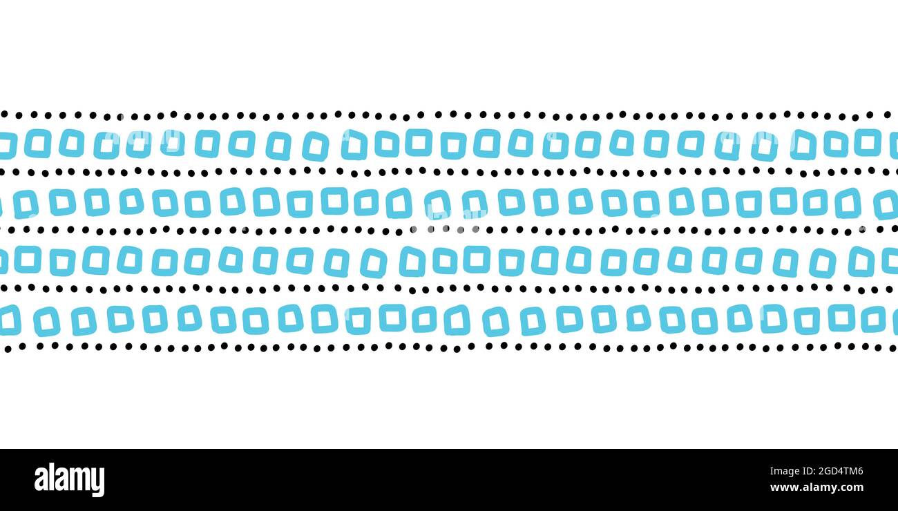 Abstract doodles seamless vector border. Repeating horizontal pattern ...