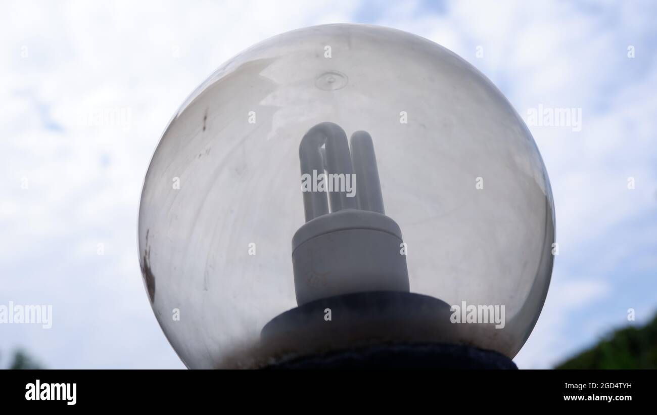 led light in a crystal ball Stock Photo - Alamy