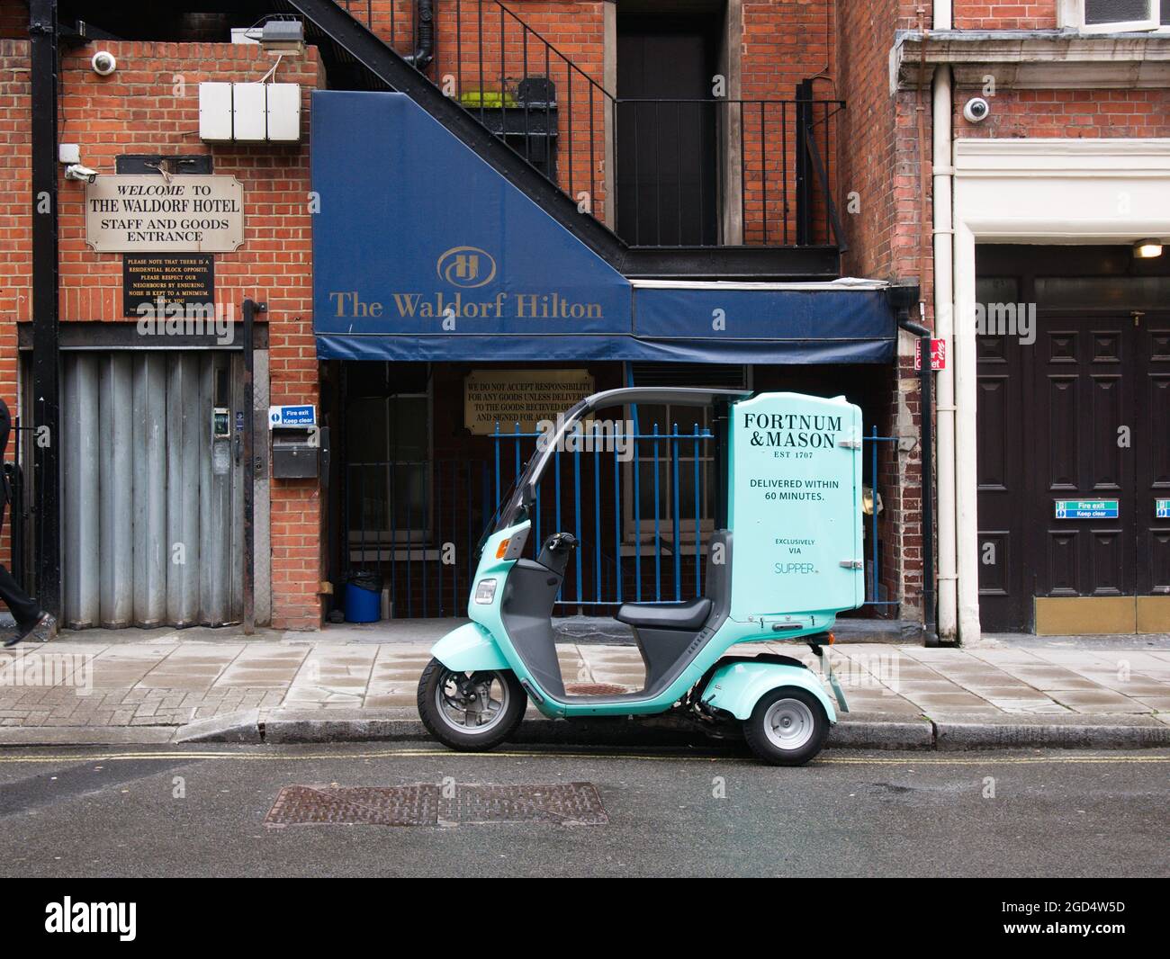 An electric delivery scooter from high end, luxury food delivery ...