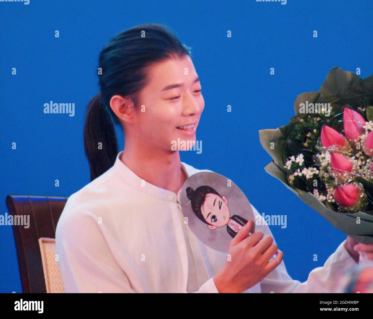 SHANGHAI, CHINA - AUGUST 21, 2015 - Male singer Henry attends the ...