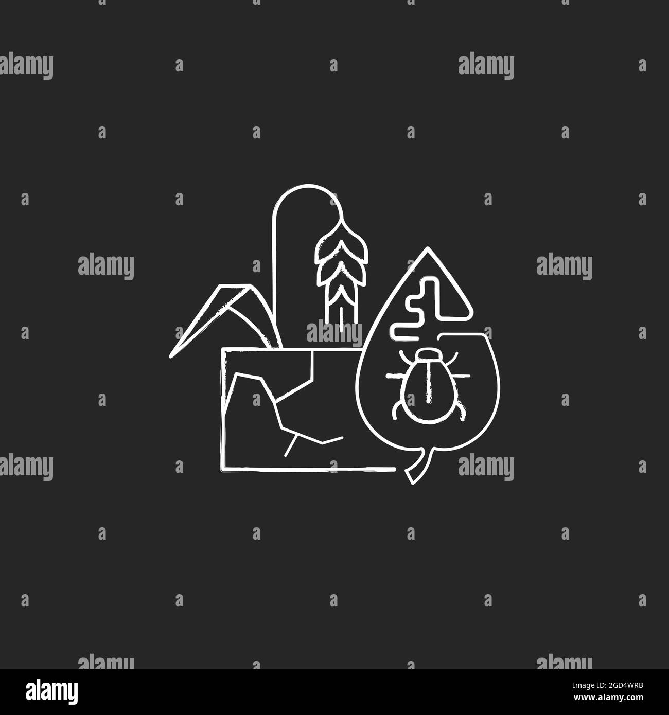 Production risks chalk white icon on dark background Stock Vector Image ...