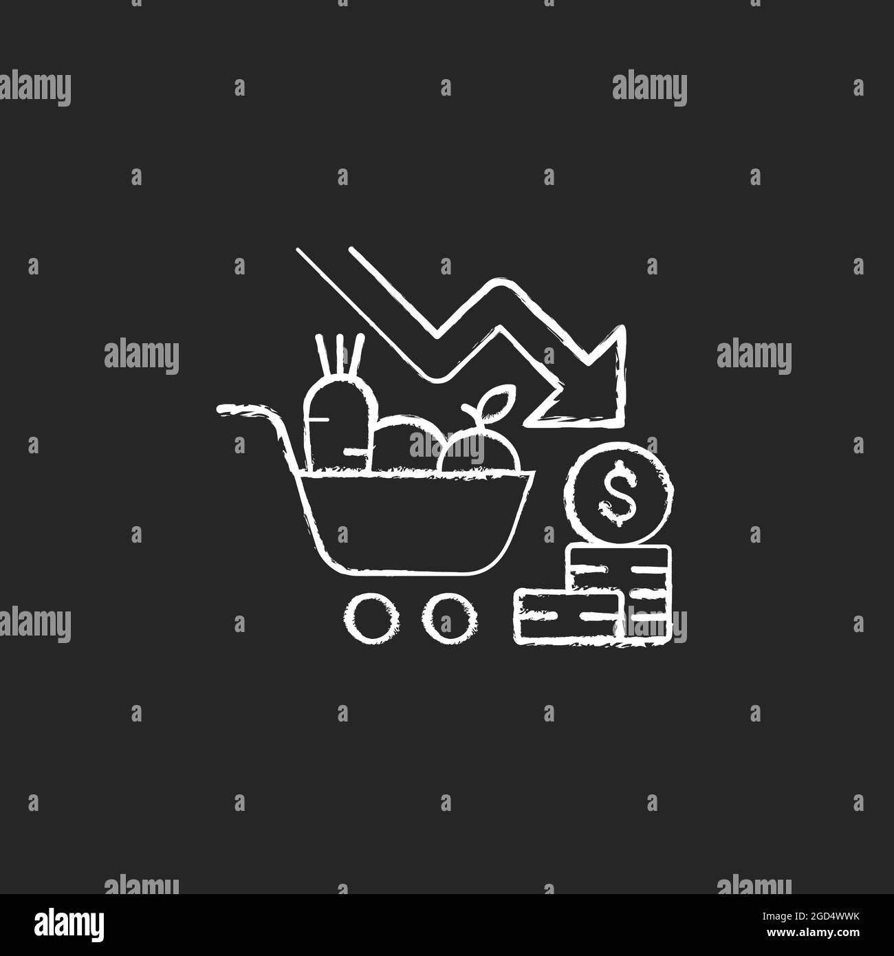 Marketing risks chalk white icon on dark background Stock Vector Image ...