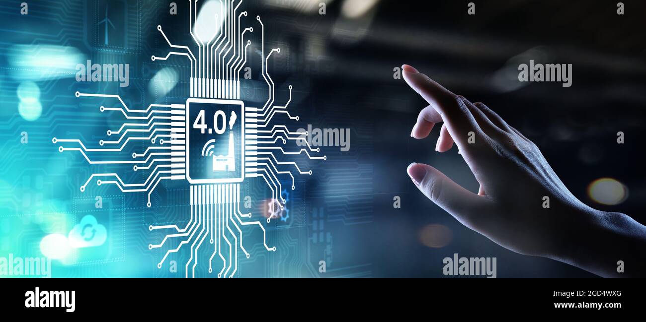 Smart industry 4.0 innovation automation technology concept on virtual ...