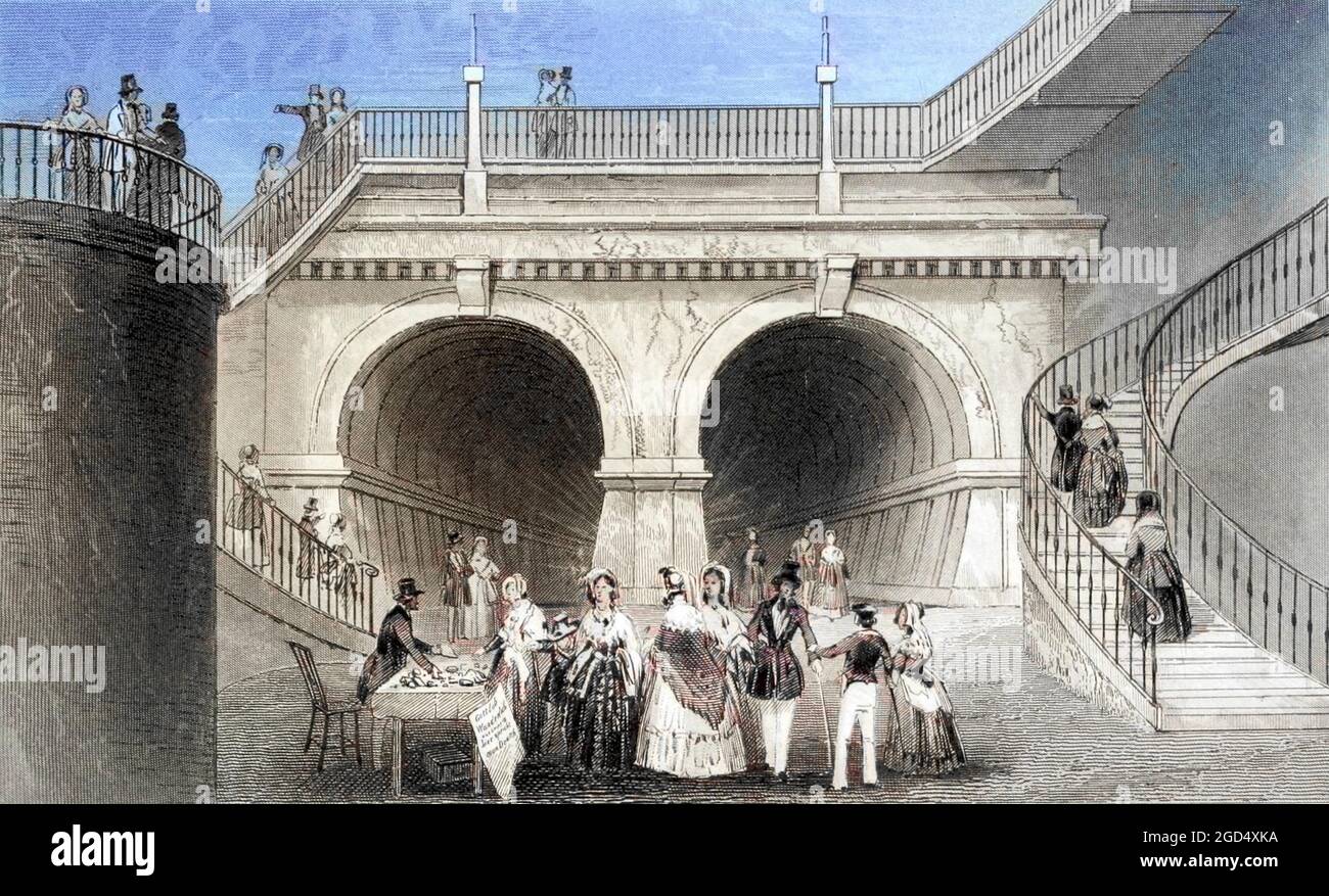 Machine colourized image of London The Thames Tunnel [connecting ...