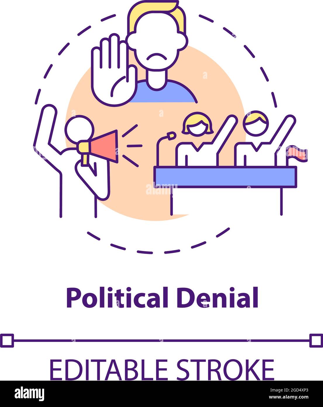 Political denial concept icon Stock Vector Image & Art - Alamy