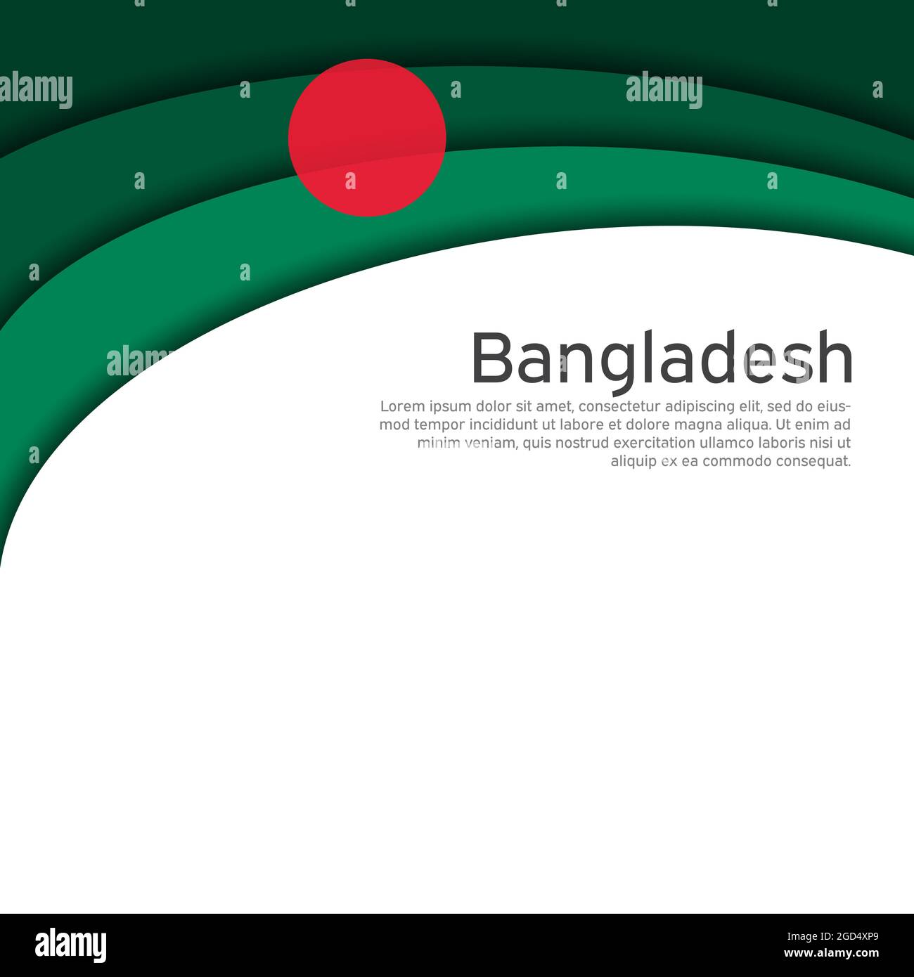 Bangladesh flag, mosaic map on white background. Paper cut style ...
