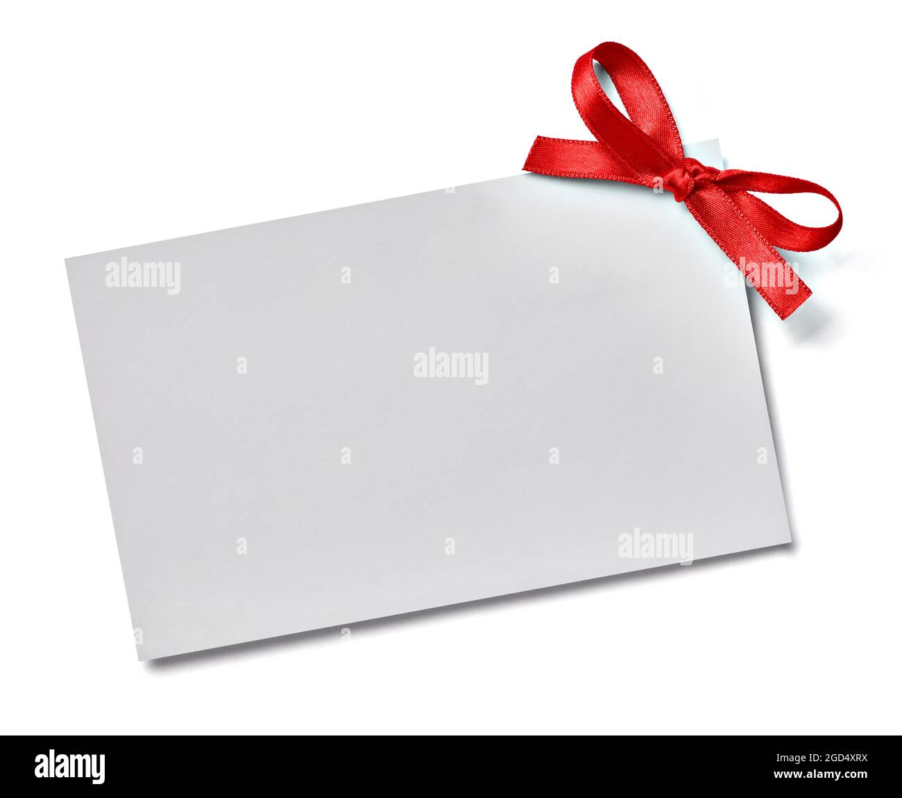 note greeting card red ribbon Stock Photo - Alamy