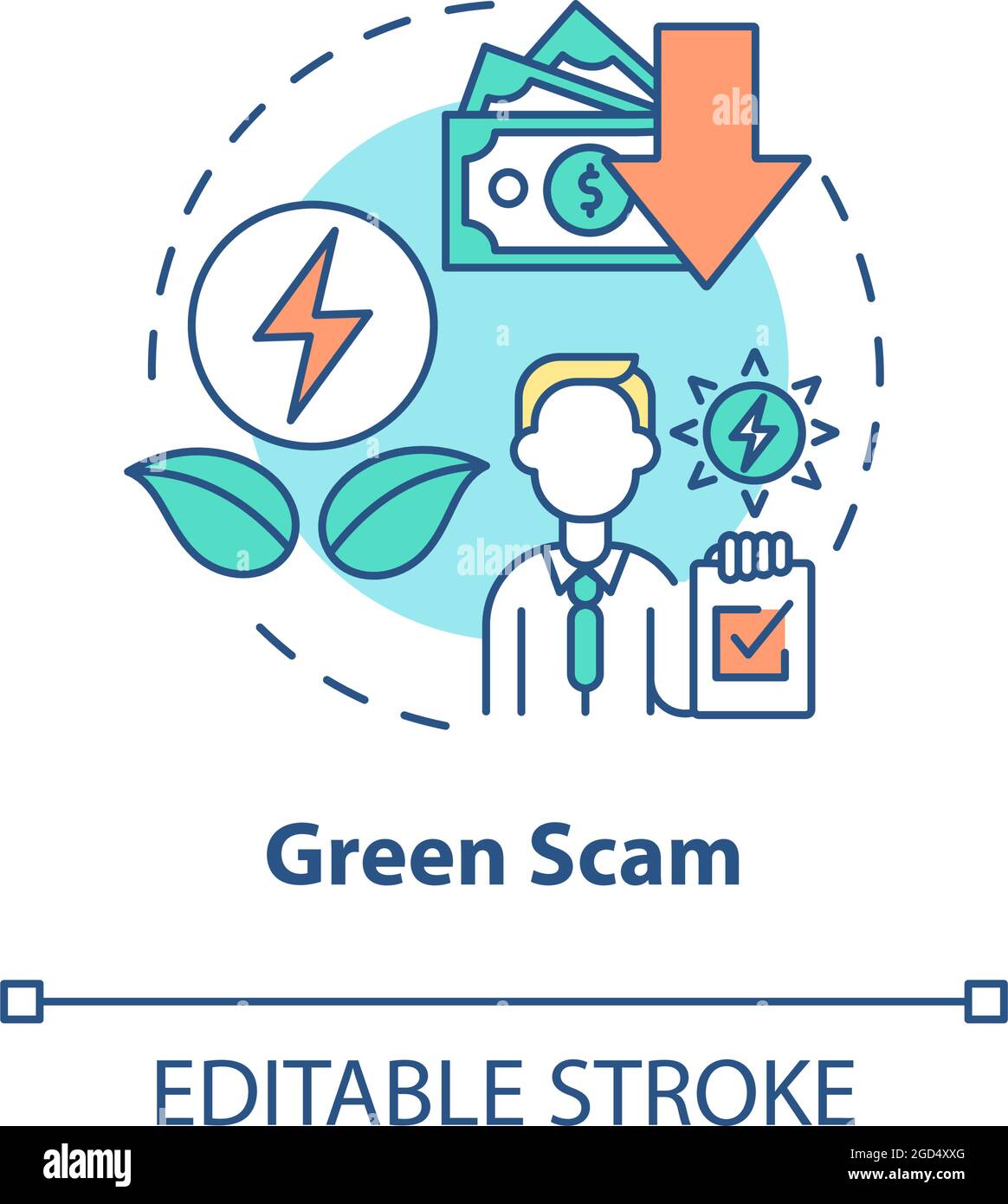 Green scam concept icon Stock Vector Image & Art - Alamy