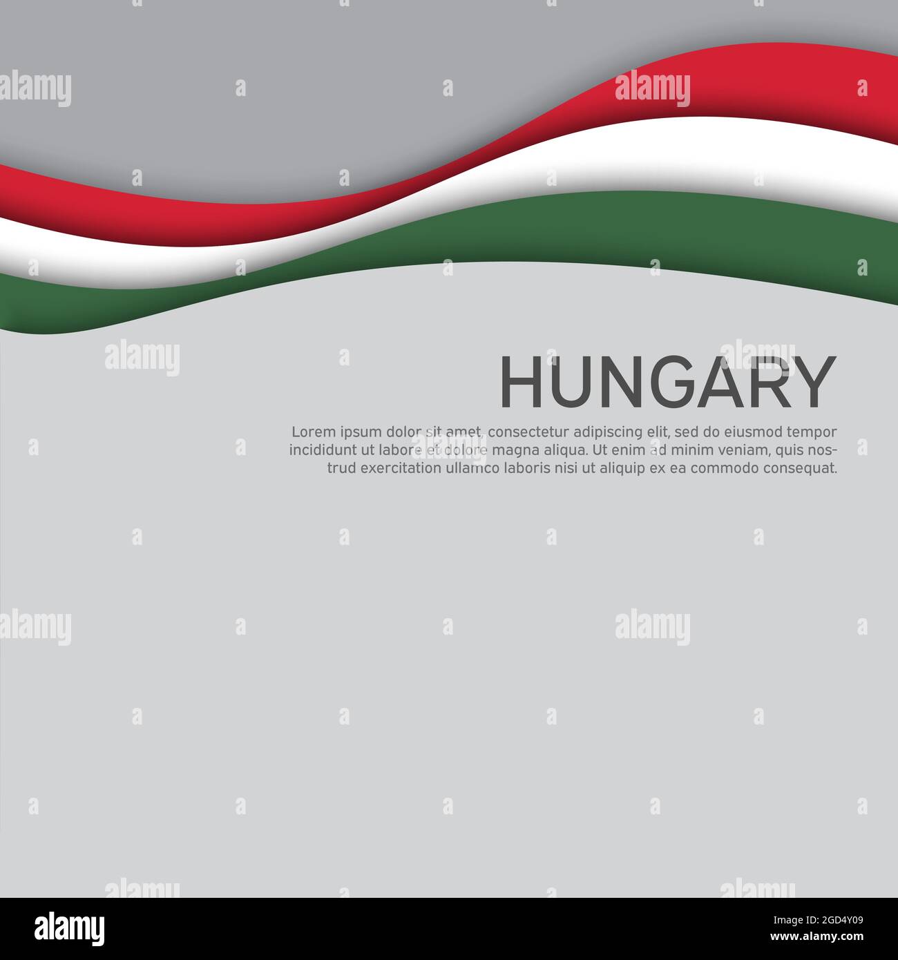 Abstract waving hungary flag. Paper cut style. Creative background for ...