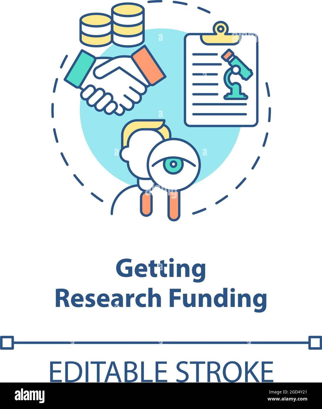 Getting research funding concept icon Stock Vector Image & Art - Alamy