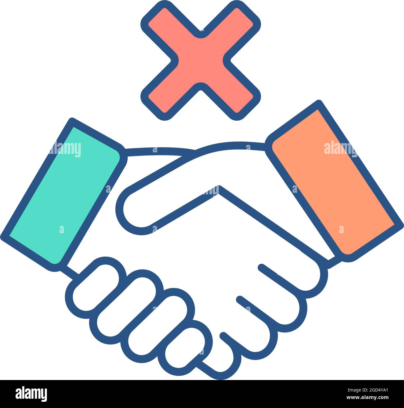 Collaboration denial RGB color icon Stock Vector Image & Art - Alamy