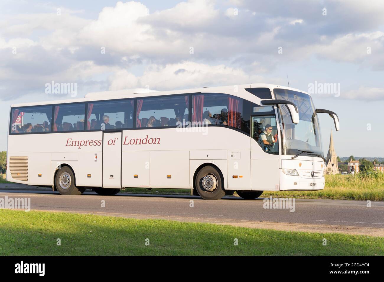 Empress tourist coach full of holiday makers on road A2 returning to ...