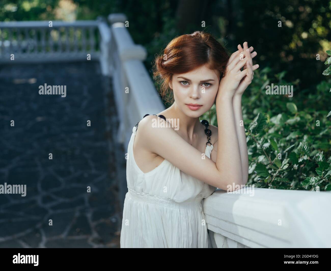 pretty woman in white dress greek princess mythology tradition Stock ...