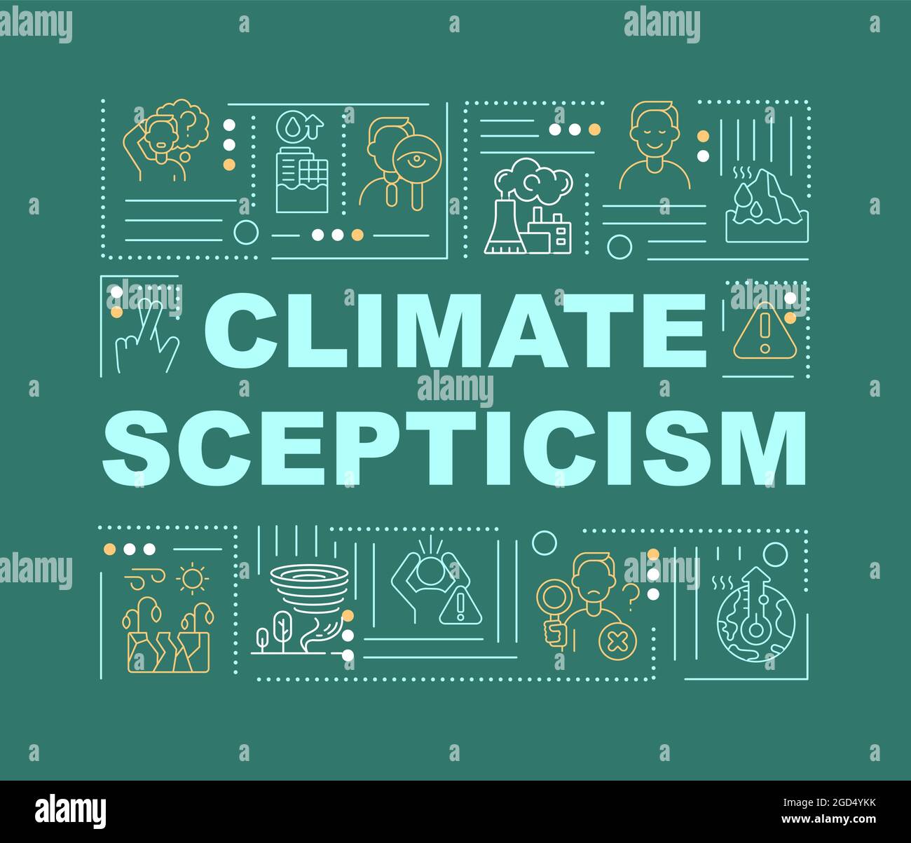 Climate skepticism and disasters word concepts banner Stock Vector ...
