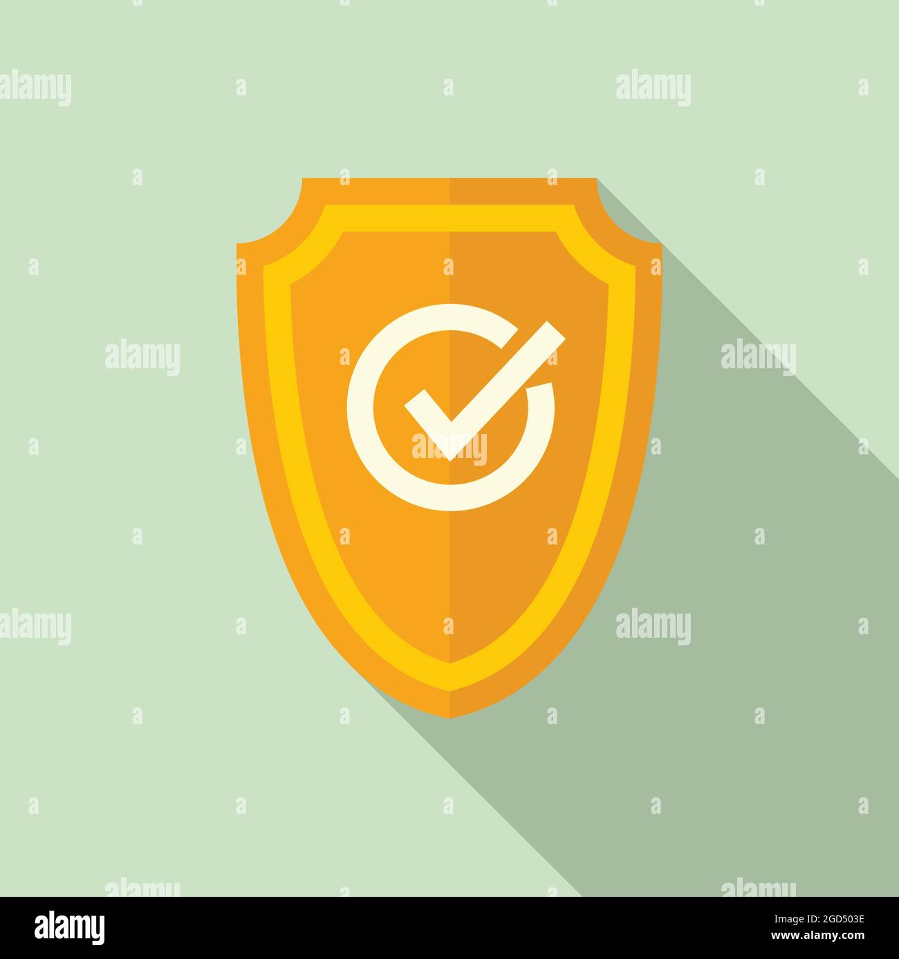 Quality shield icon flat vector. Check guarantee. Mark safe Stock Vector Image & Art - Alamy