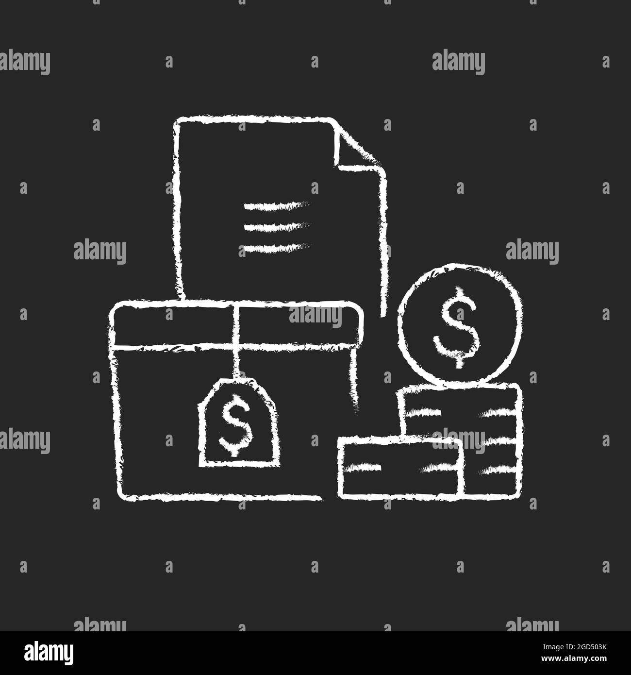 Accounts receivable chalk white icon on dark background Stock Vector ...