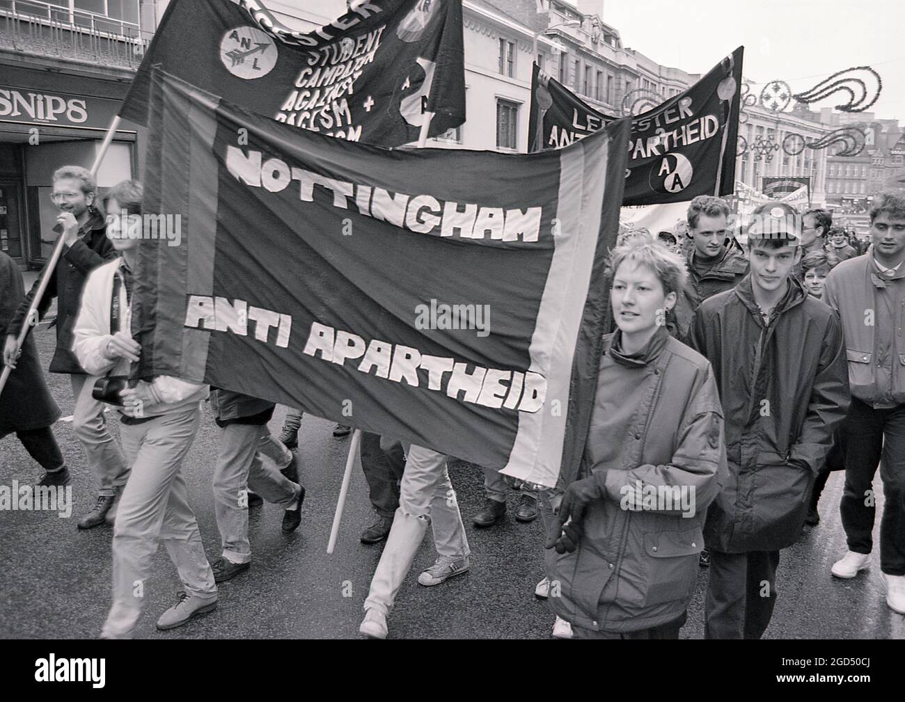 Anti-Apartheid march, Nottingham UK November 1986 Stock Photo - Alamy