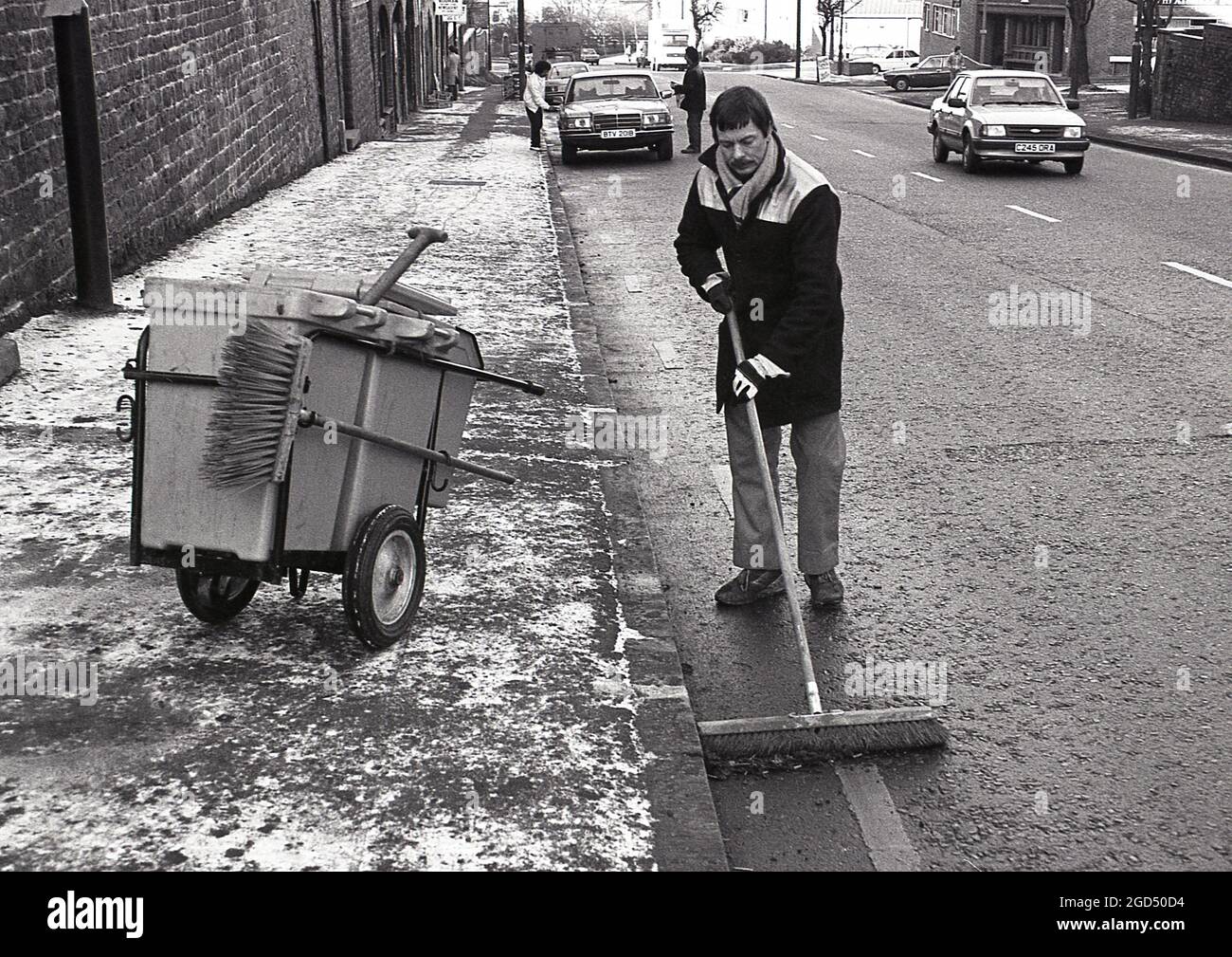Street cleaner Nottingham 1987 Stock Photo - Alamy