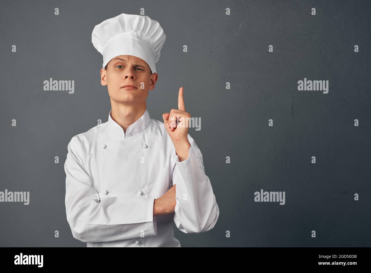 man in chef's uniform professional restaurant job gourmet Stock Photo ...