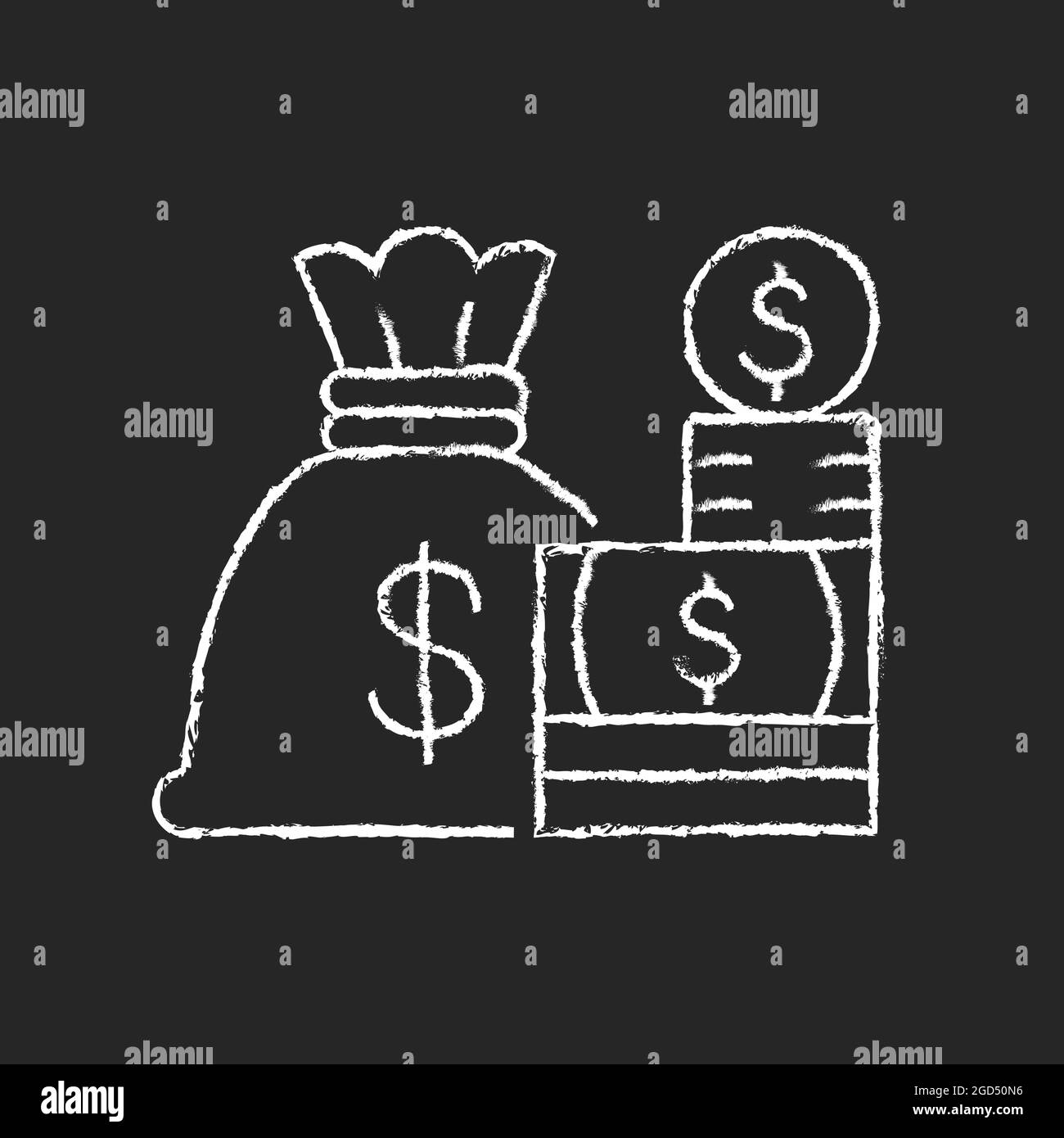Cash chalk white icon on dark background Stock Vector Image & Art - Alamy