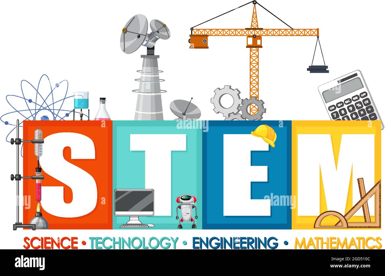 STEM education logo banner with education icon elements illustration ...